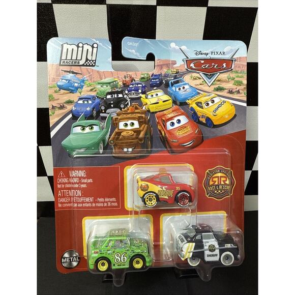 Mattel | Toys | Disney Pixar Cars Mini Racers Race Rescue Mcqueen Chick ...